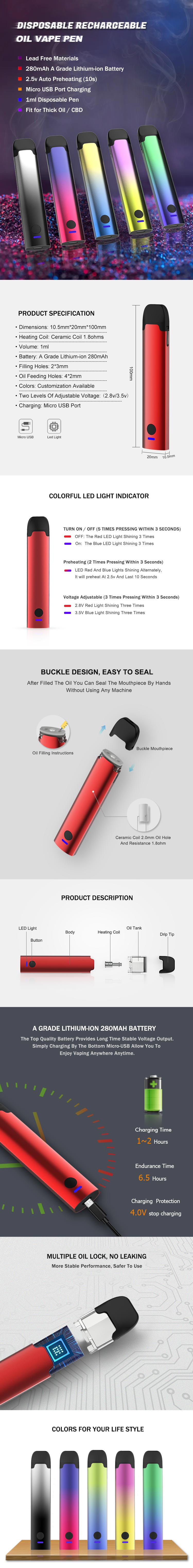 Thick Oil Pod System Disposable Vape Pen - Focol Vapes